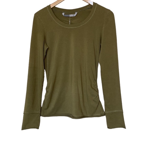 Athleta | Tops | Athleta Olive Long Sleeve Ruched Sides Top S | Poshmark